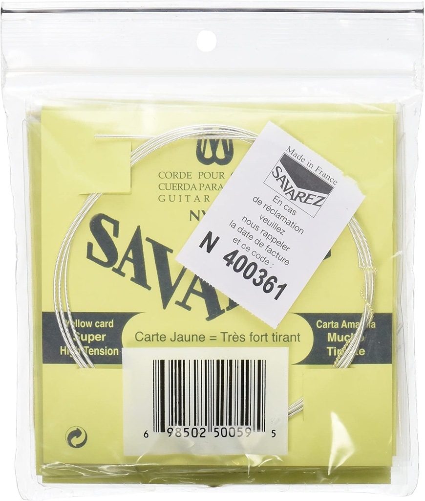 Savarez 520J Super High Tension Classical Guitar Strings (Yellow Card ...