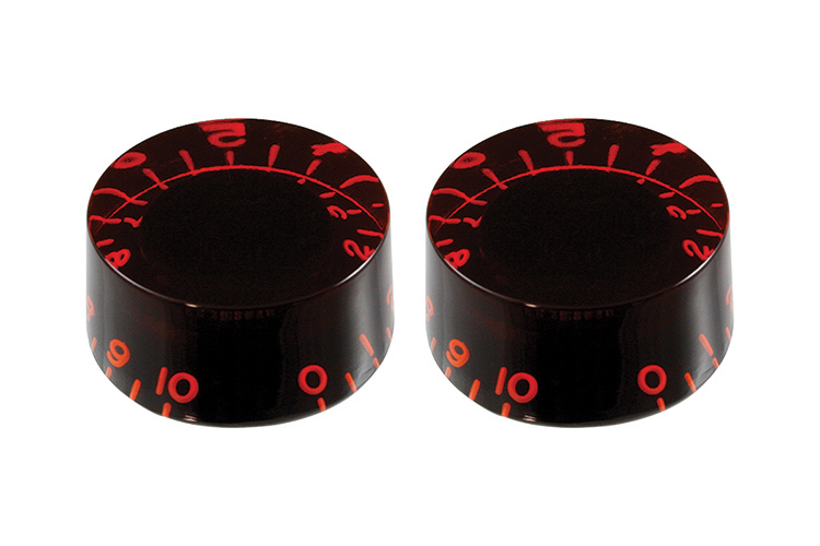 Allparts PK-0134 Set of 2 Vintage-style Tinted Speed Knobs, Red tint ...
